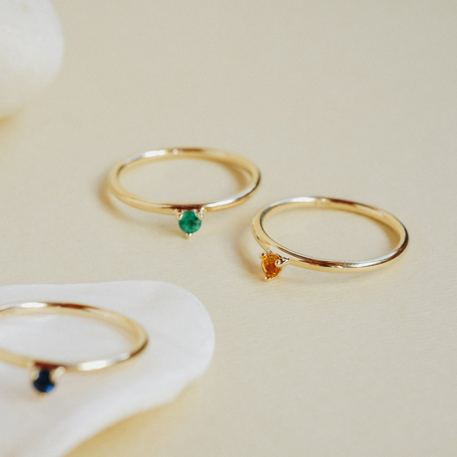 Three Claw Mini Sapphire Ring in Yellow Gold – Dear Rae Jewellery