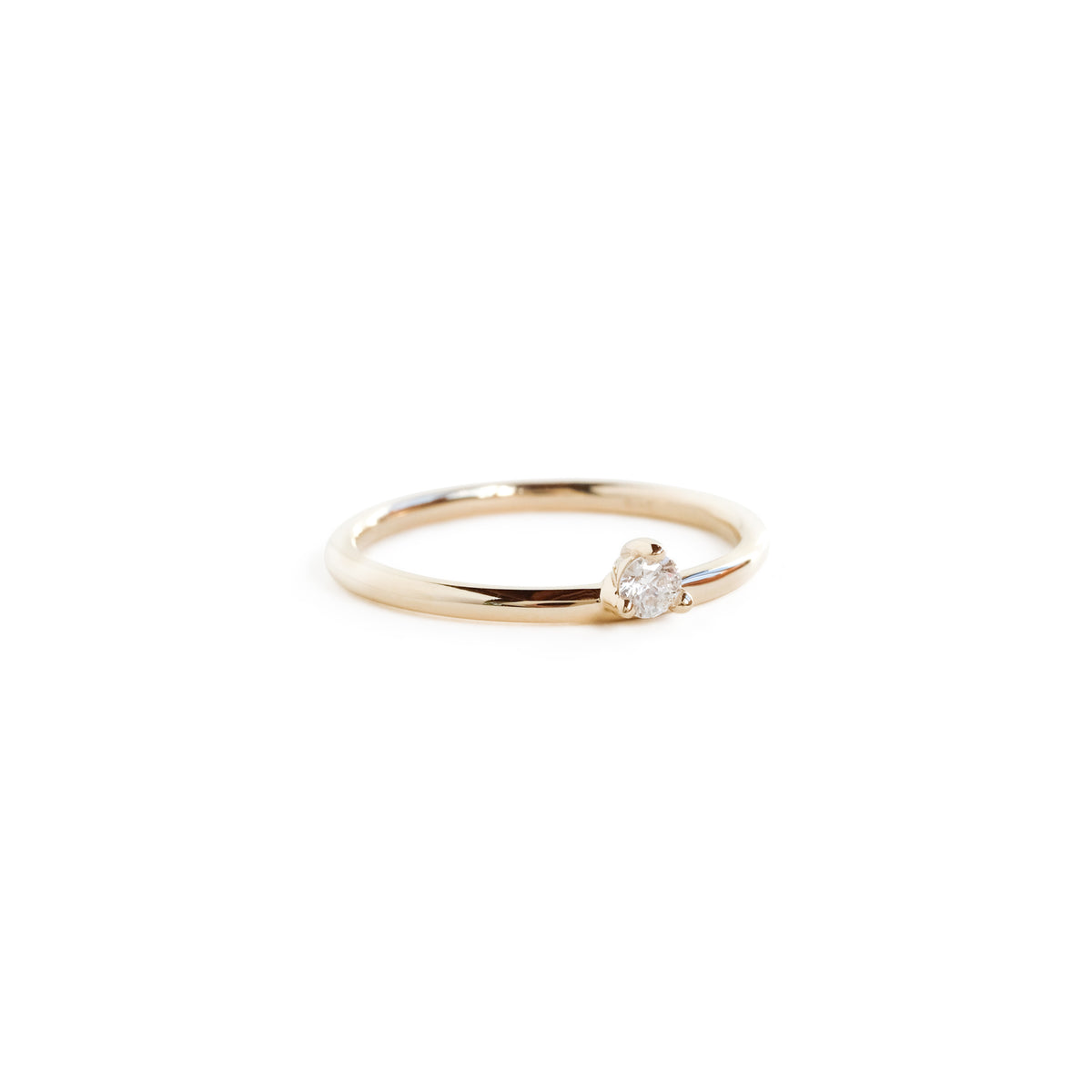 Three Claw Mini Diamond Ring in Yellow Gold – Dear Rae Jewellery